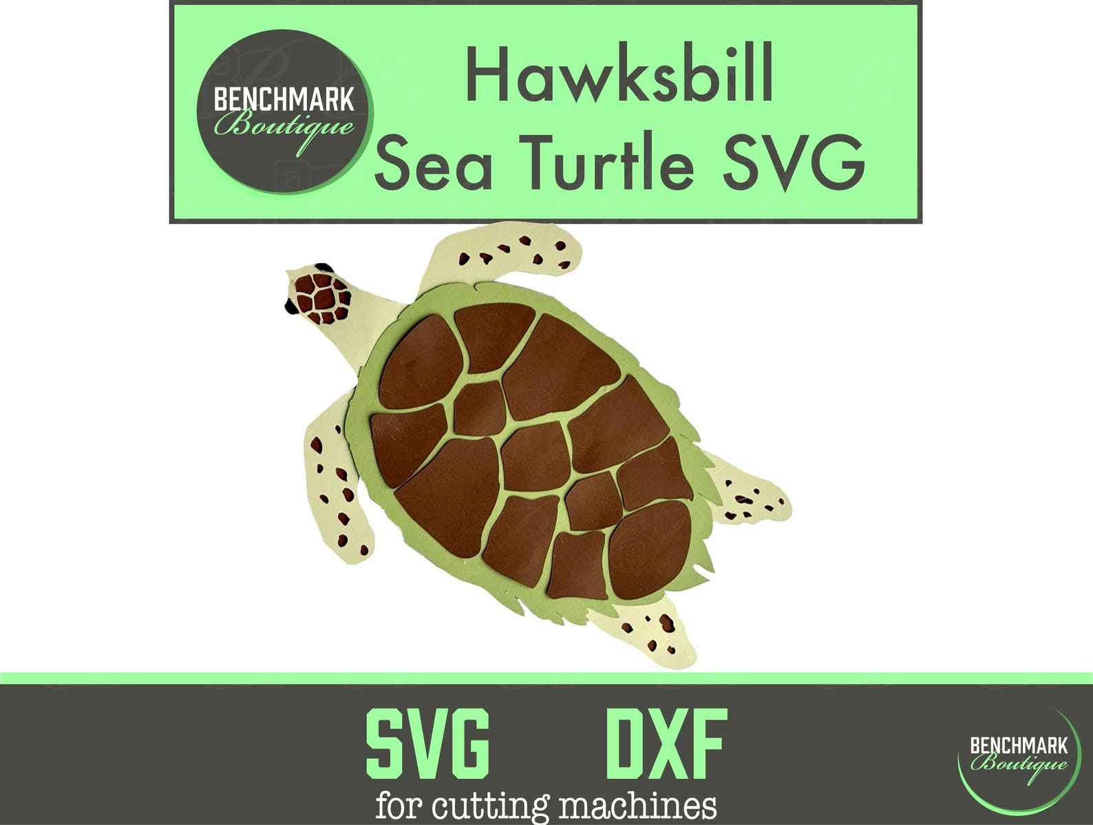 Hawksbill Sea Turtle SVG Cut File Sea Turtle Realistic Paper Craft ...