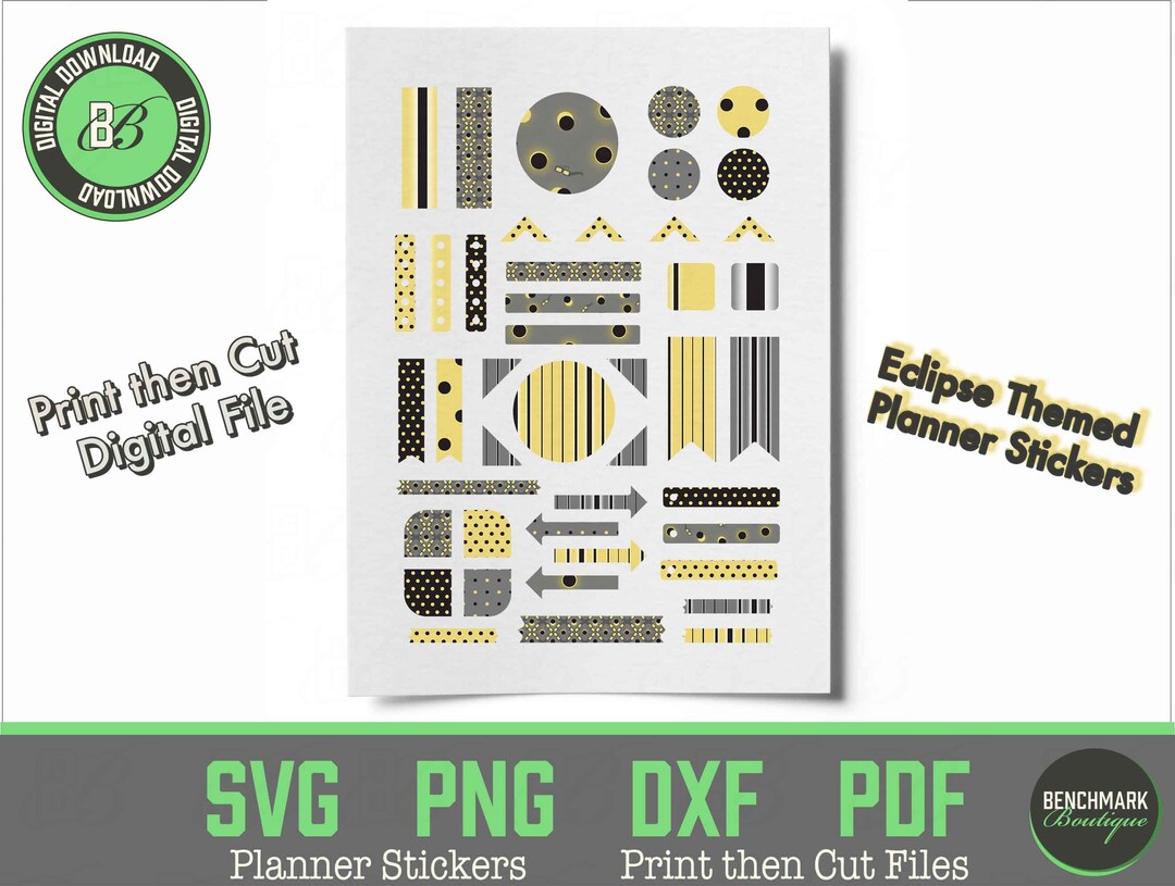 Eclipse Planner Stickers SVG Print Then Cut Eclipse Stickers Stickers ...