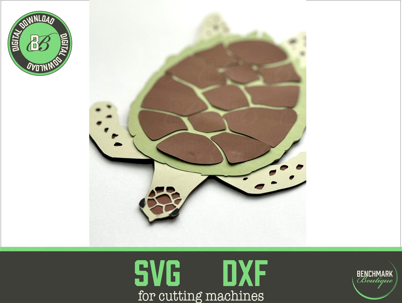 Hawksbill Sea Turtle SVG Cut File Sea Turtle Realistic Paper Craft ...