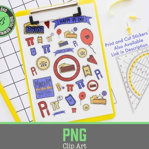 Cute Pi Day Clip Art Illustrations for Teachers (PNG Digital Download ...