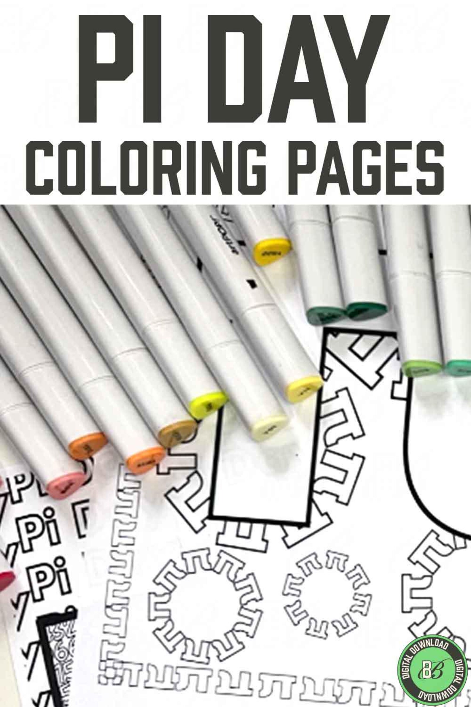 Pi Coloring Sheets Activity to Celebrate Pi Day PDF Printable Pi Day Mindfulness Coloring ...