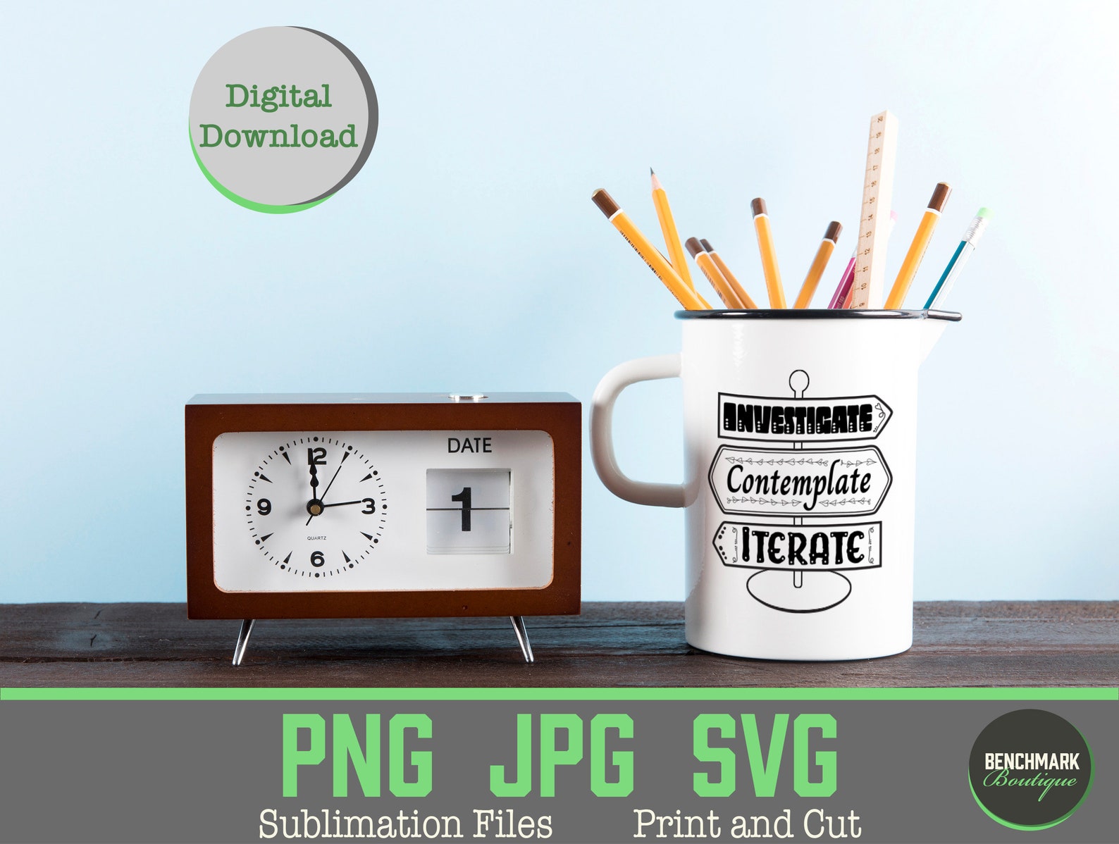 Investigate Contemplate Iterate Sign, Science Decor Classroom, Student ...