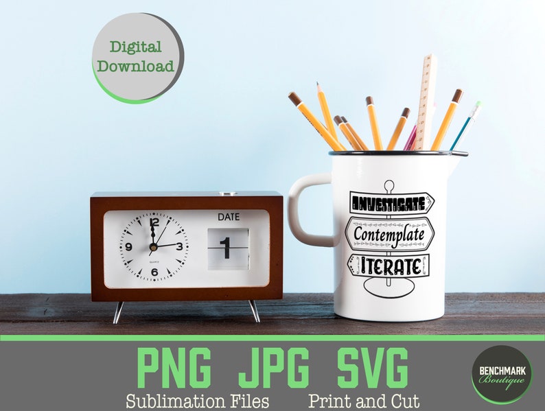 Investigate Contemplate Iterate Sign, Science Decor Classroom, Student ...