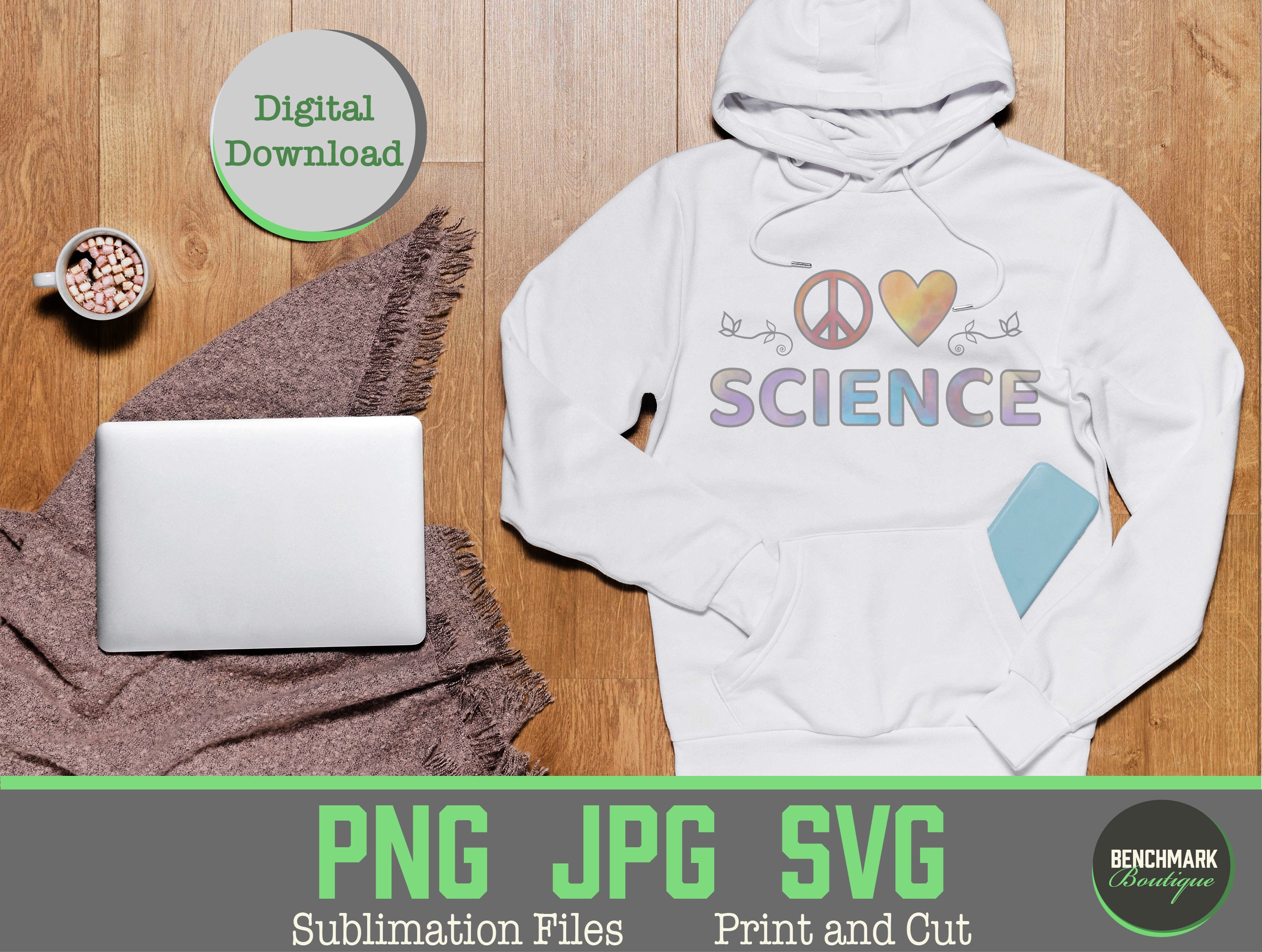 Peace Love Science Sublimation Design, Teacher Gift (digital Download ...