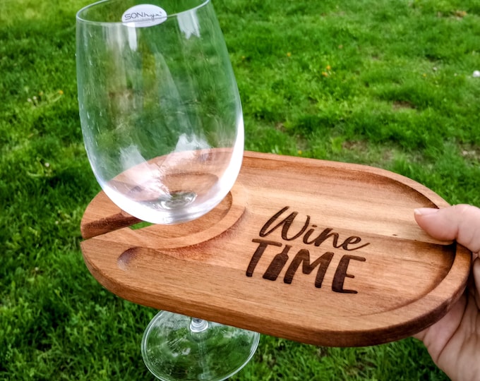 Wine Appetizer Plates, Cocktail Plate With Glass Holder, Cheese Board ...