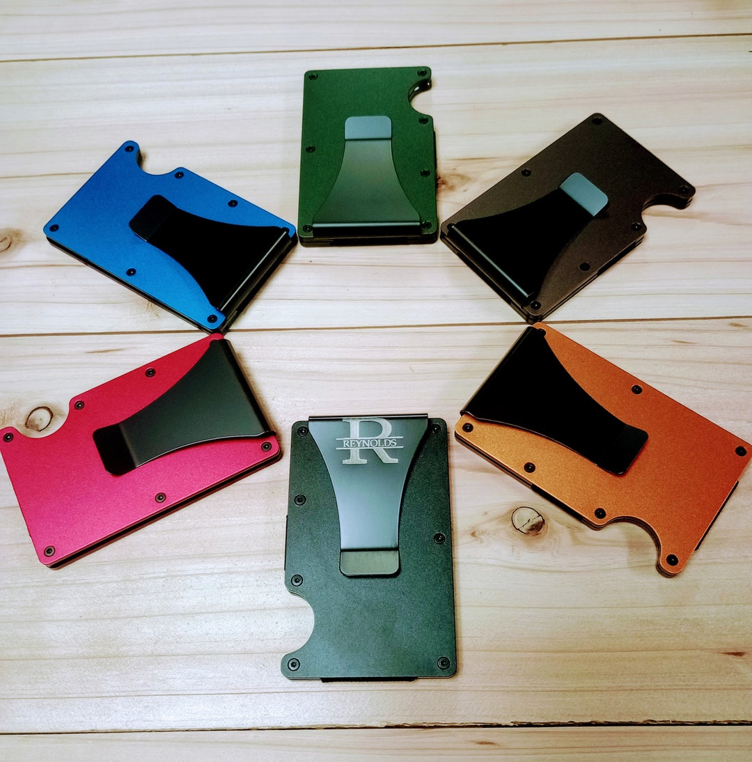 Laser Engraved Minimalist Metal Wallet, Personalized Metal Wallet ...