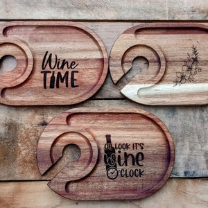 Wine Appetizer Plates, Cocktail Plate With Glass Holder, Cheese Board ...