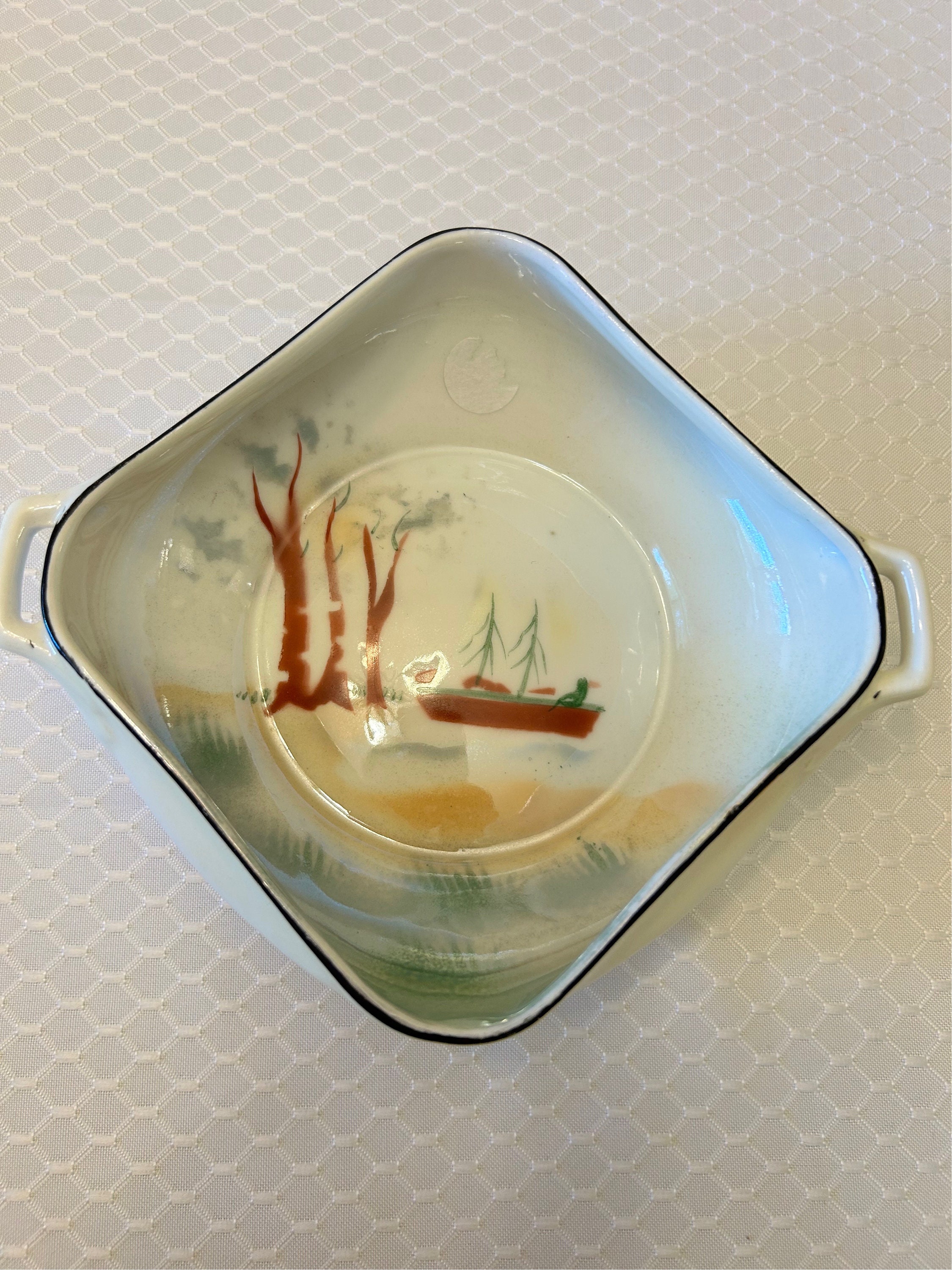 Very Unique Prov SAXE Made in Germany Small Candy Bowl/dish With Black Trim and Handles - Etsy