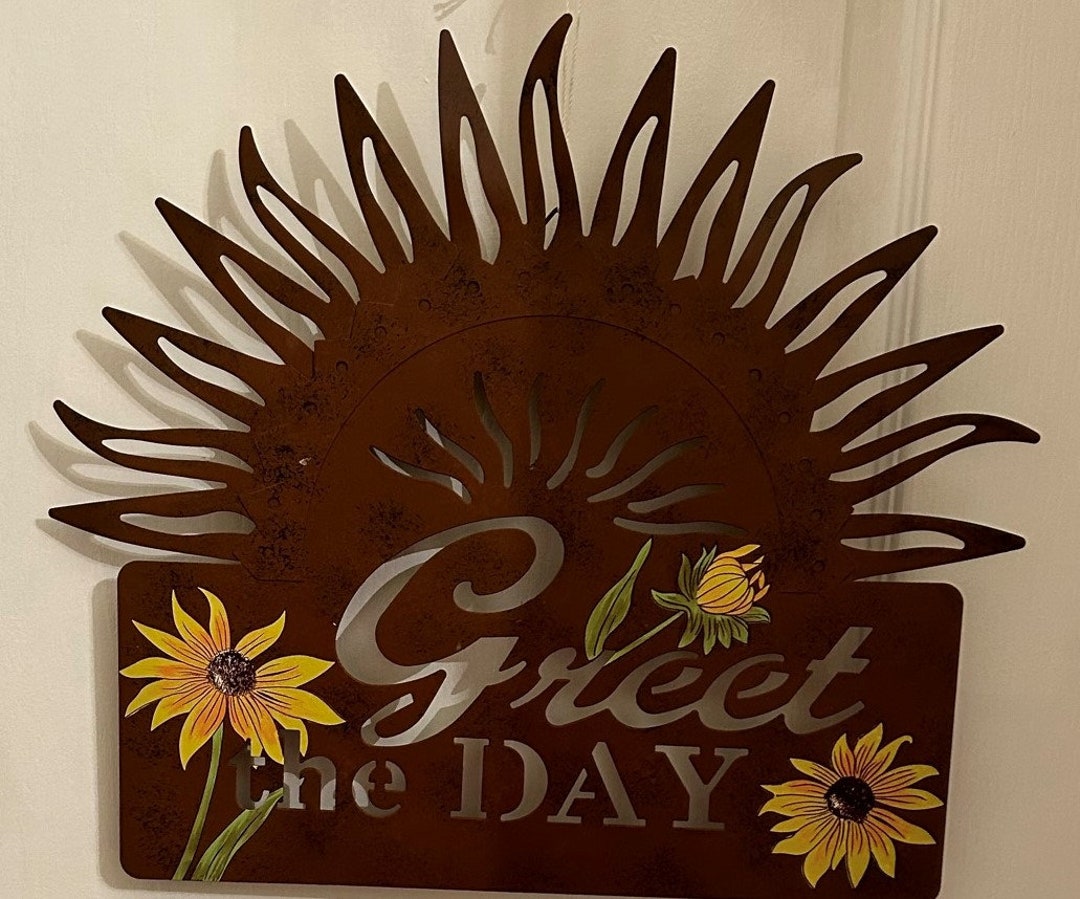 Greet the Day Outdoor Metal Wall Décor 14 X 14 - Etsy