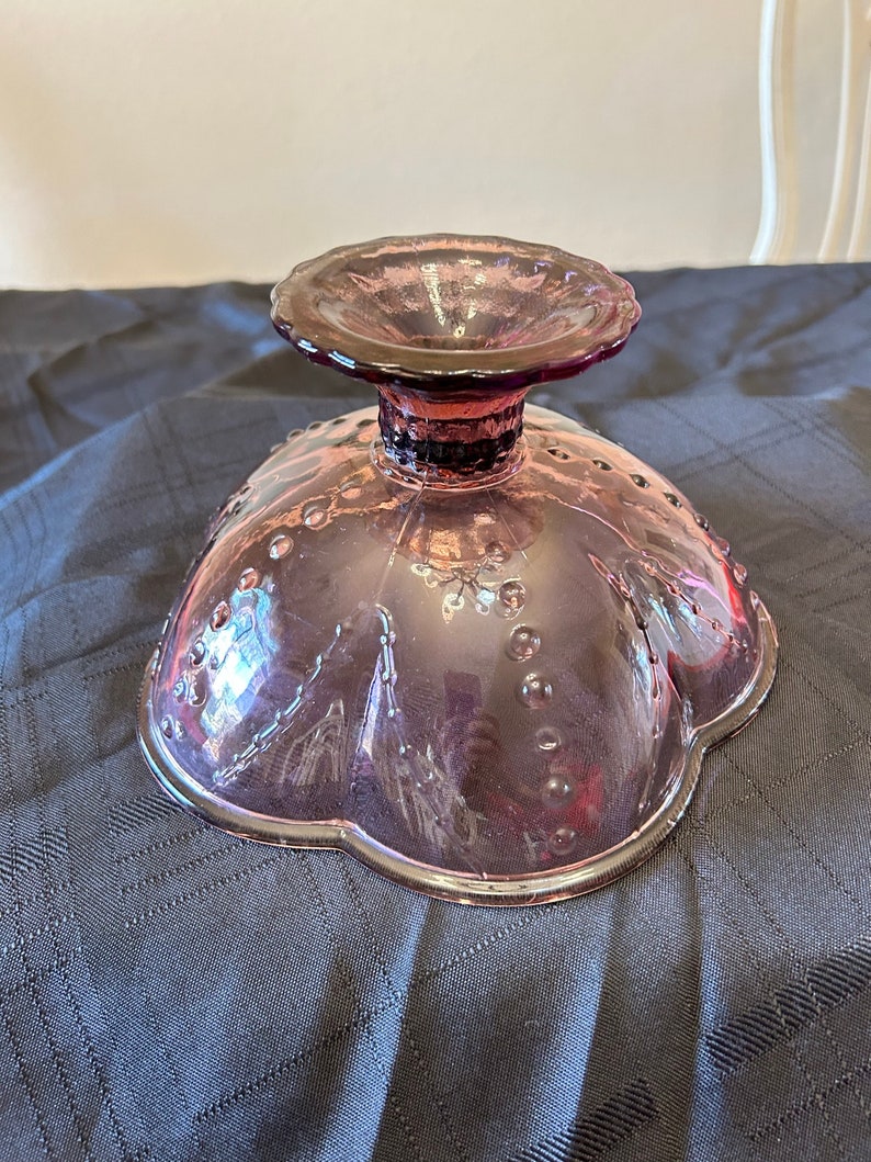1960s Le Smith Amethyst Glass Pedestal Compote - Etsy