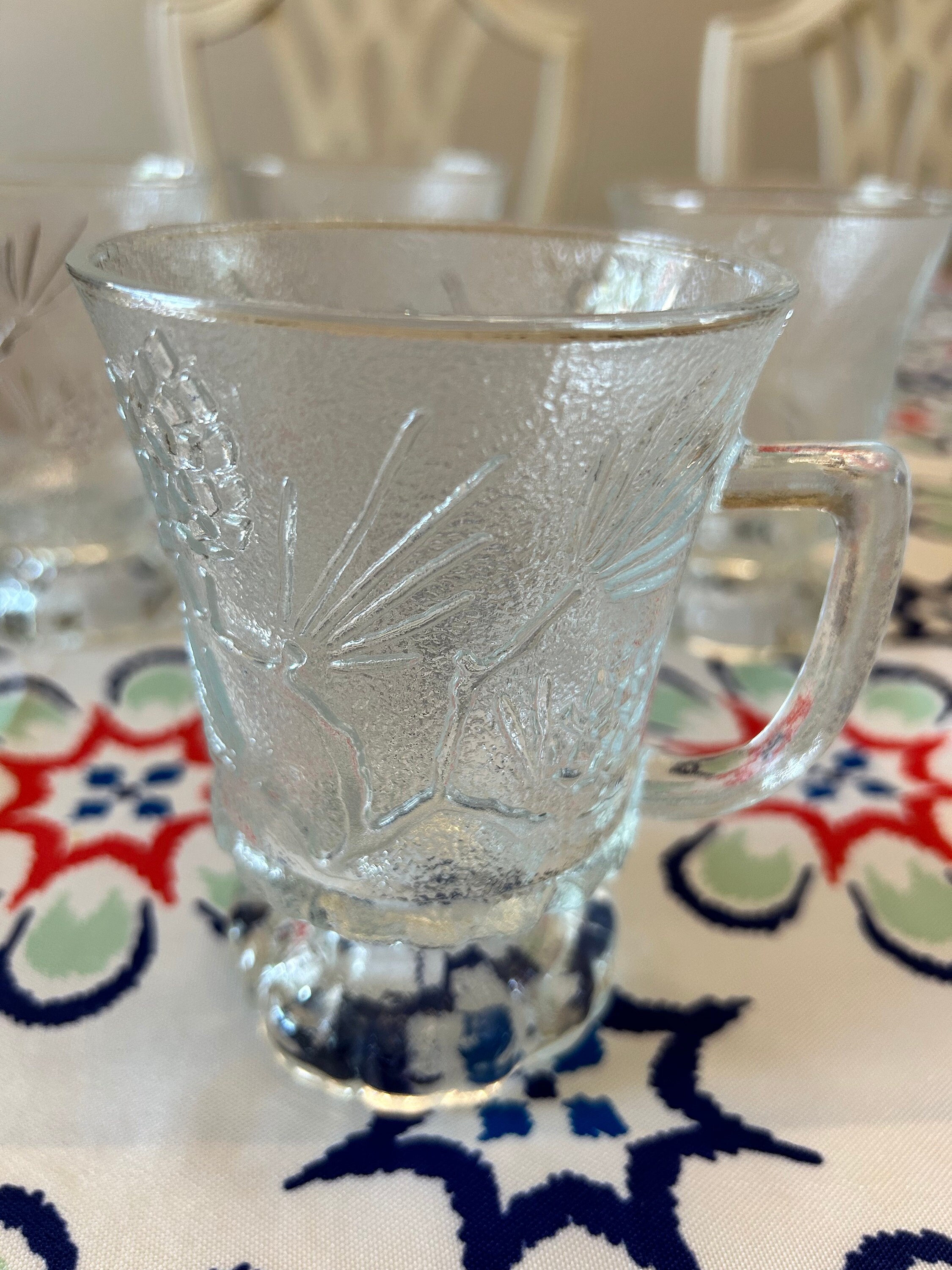 Set of 4 Tiara Glass Ponderosa Pine Handled Mugs - Etsy