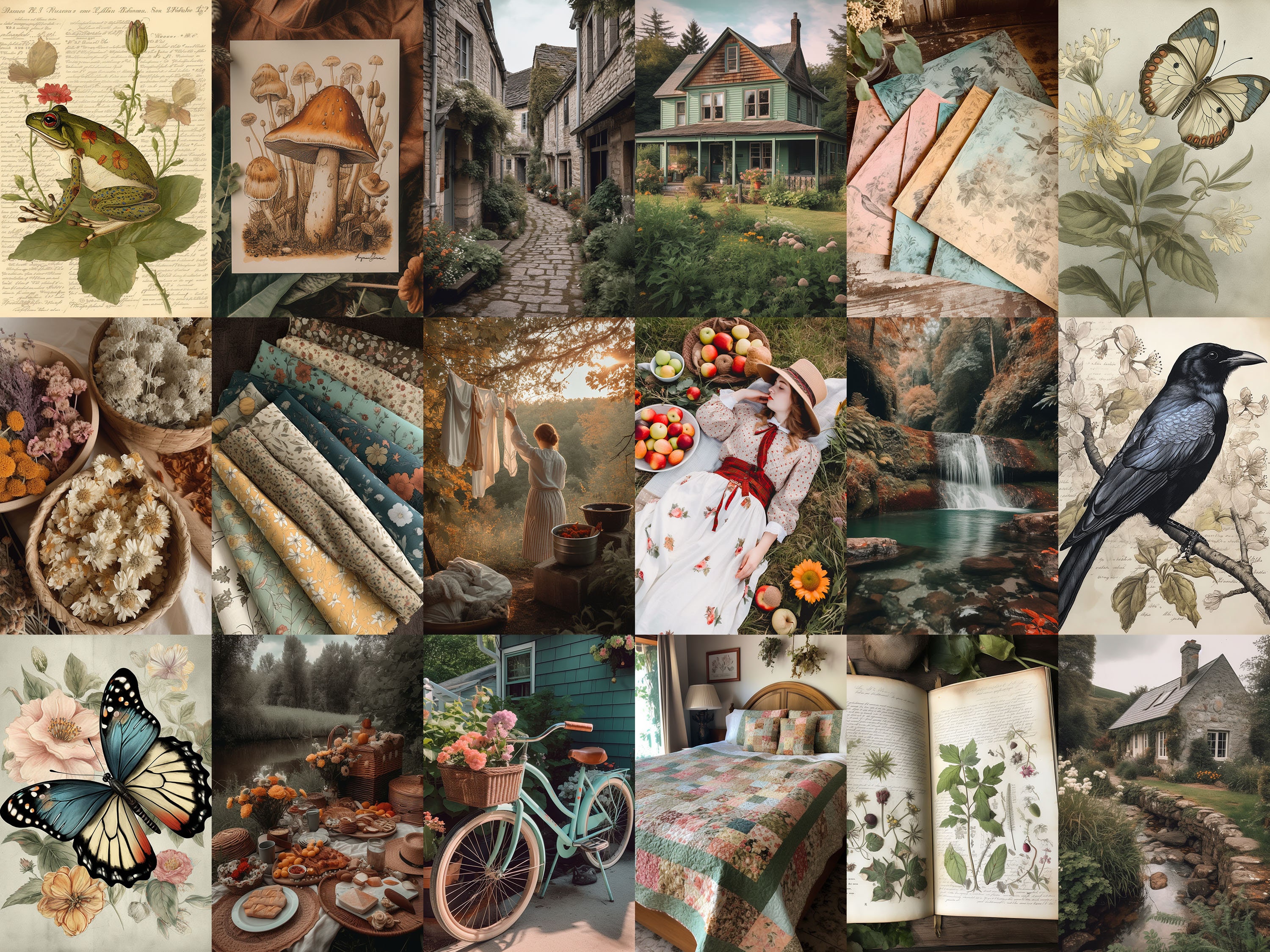 Cottagecore Aesthetic Collage Kit Fairycore Wall Poster - Etsy Ireland