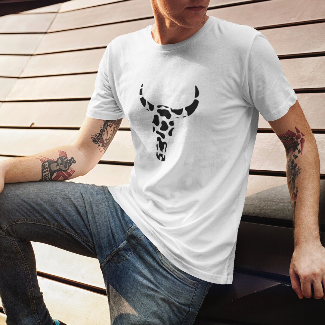 Cow Spots Cow Skull T-shirt - Western Inspired Tee for Men and Women - Etsy