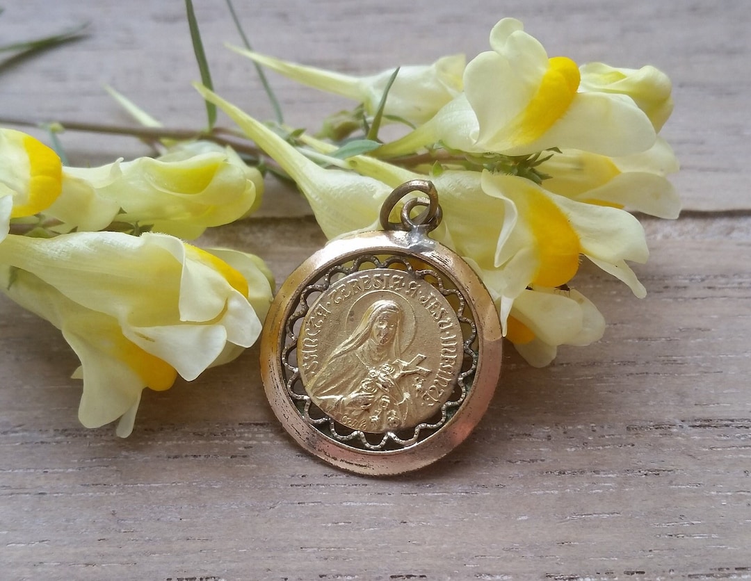 Antique Pendant Saint Therese of the Child Jesus - Little Flower ...
