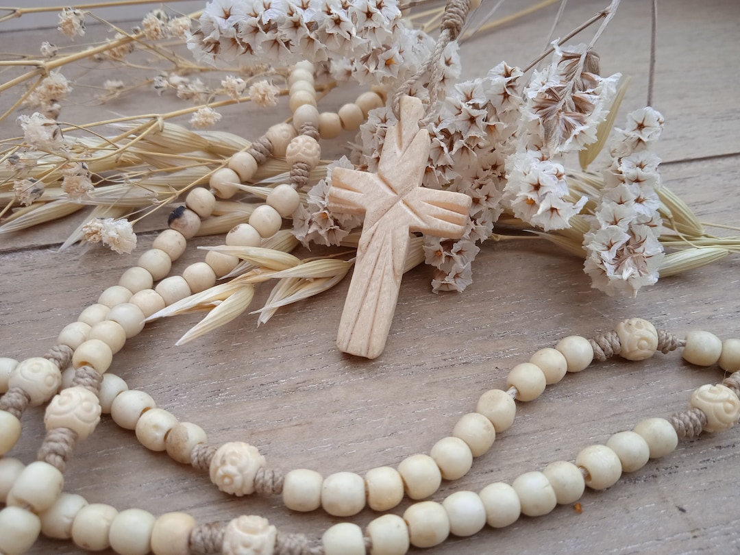 Christian Prayer Beads - Jesus Christ Rosary With Virgin Mary - White ...