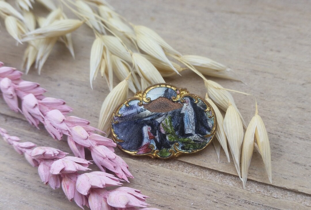 Religious Brooch Blessed Virgin Mary Bernadette Soubirous Marian ...