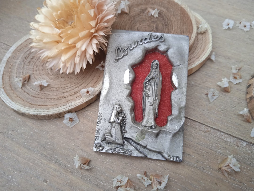 Religious Plate Marian Apparition of Lourdes - Bernadette Soubirous ...