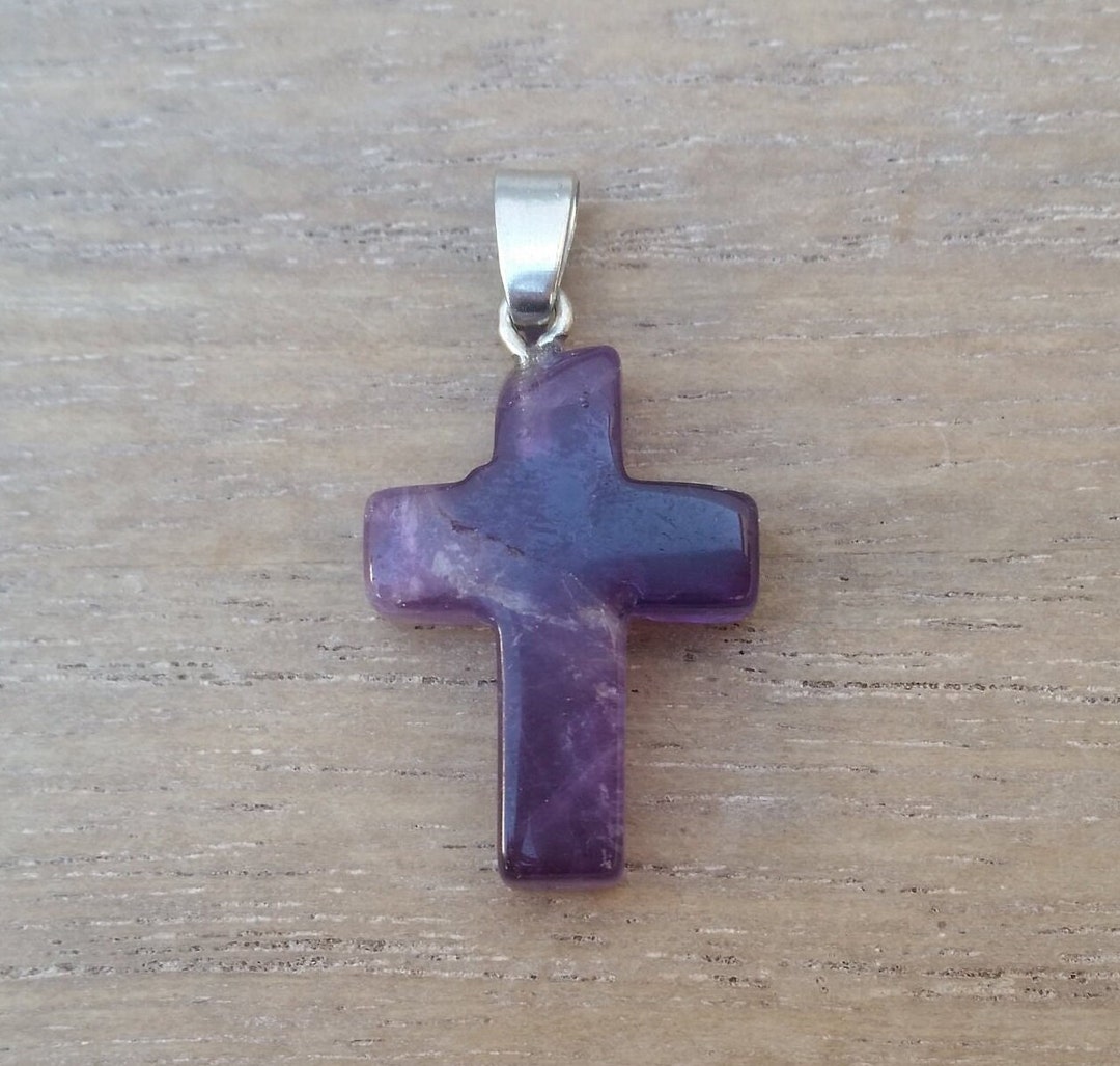 Christian Purple Cross Pendant Religious Charm Christian Accessory - Etsy