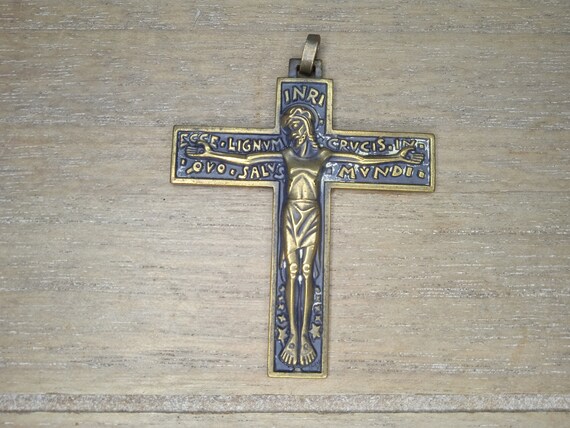 Bronze pectoral cross - Antique cross by Fernand PY -… - Gem
