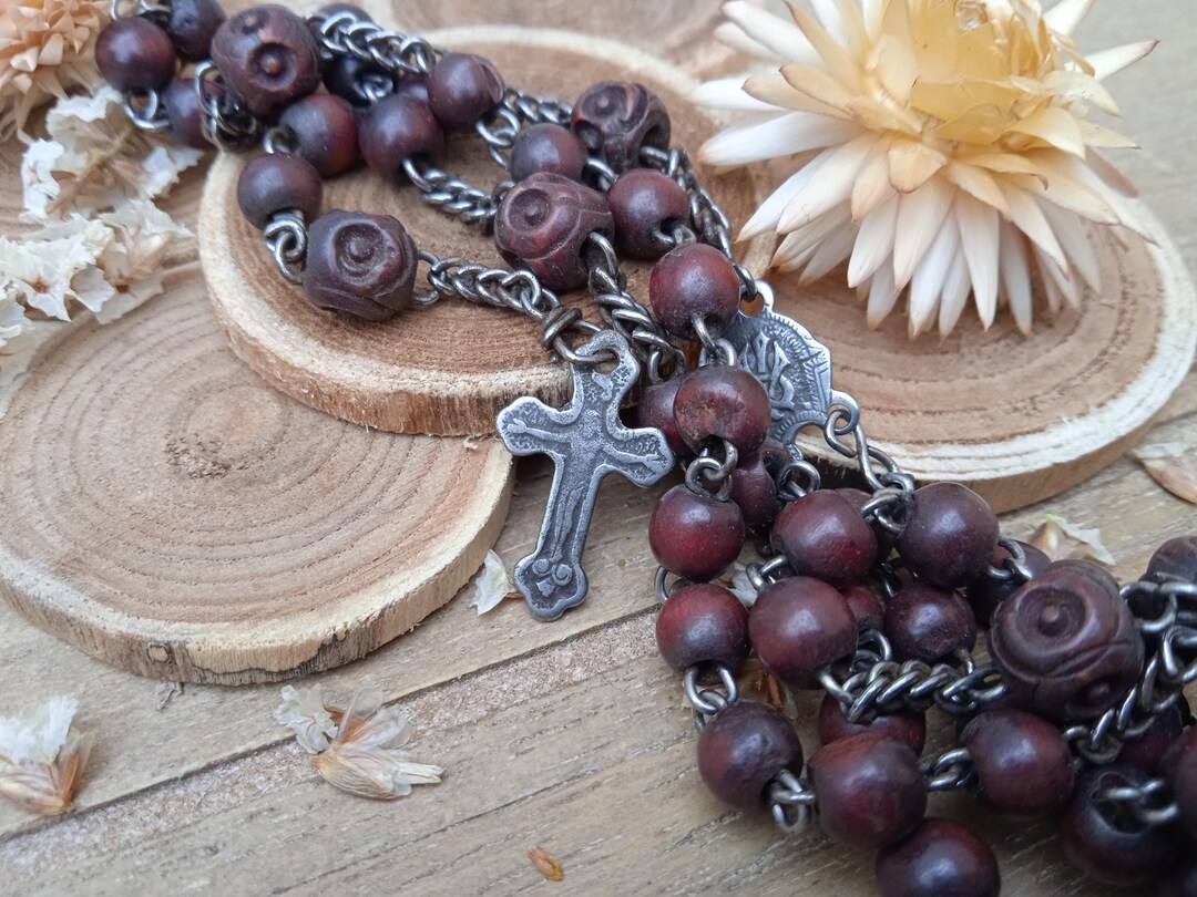 Christian Prayer Beads - Jesus Rosary - Brown Chaplet - Christian ...