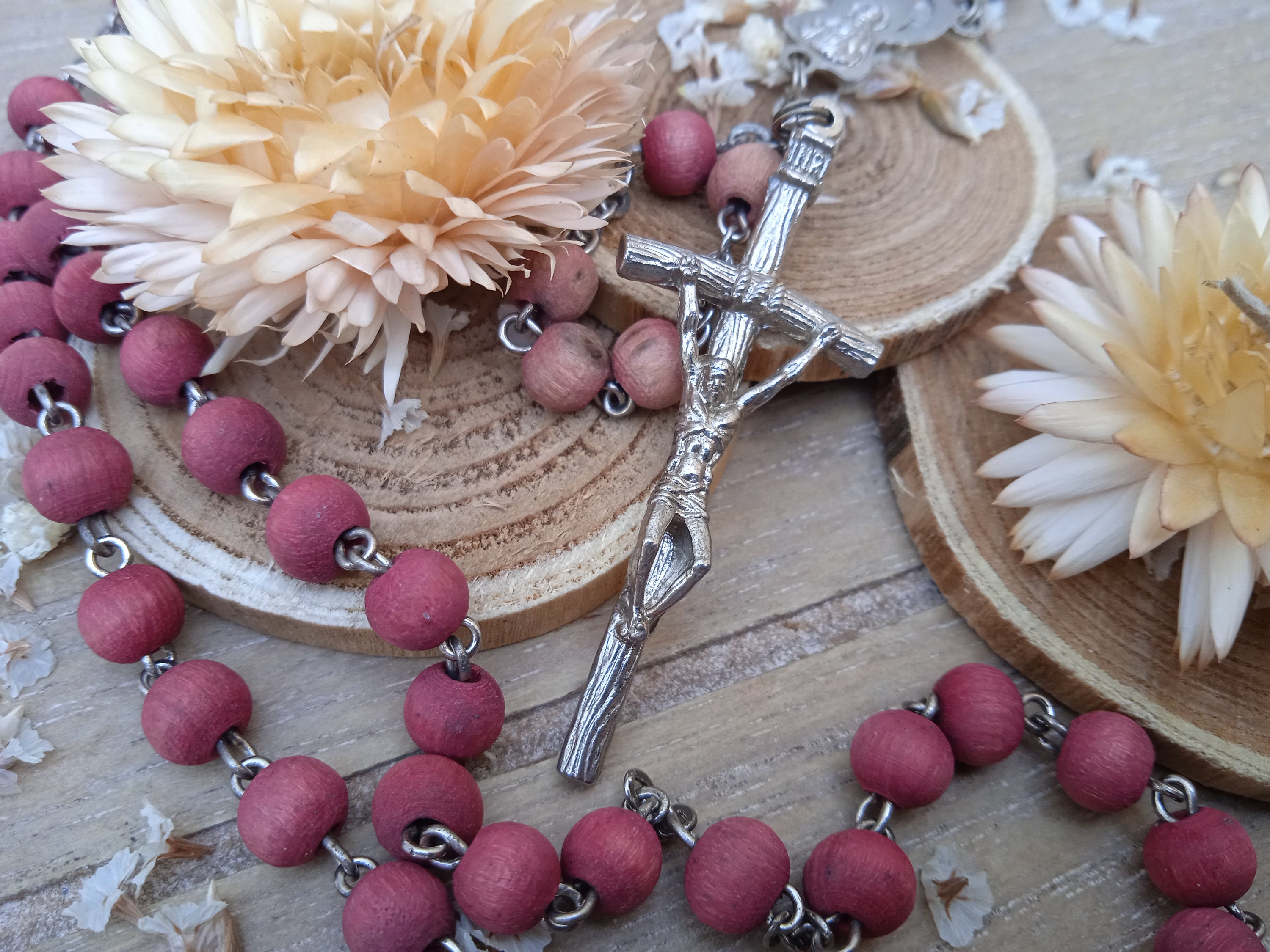 Red Christian Prayer Beads Jesus Christ Rosary Catholic Chaplet ...