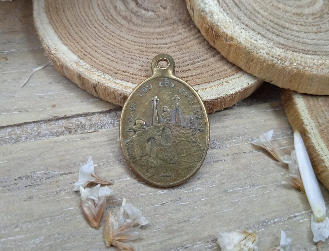 Antique Religious Medal - Our Lady of Lourdes Oostakker Basilica ...