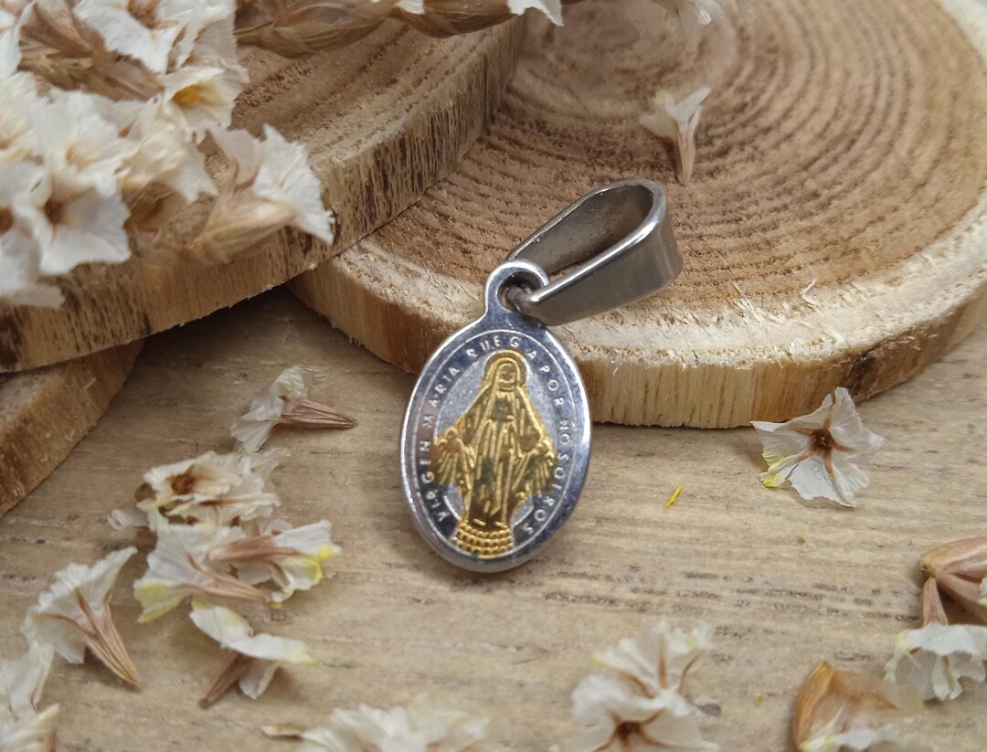 Religious Pendant Blessed Virgin Mary - Antique Miraculous Medal ...