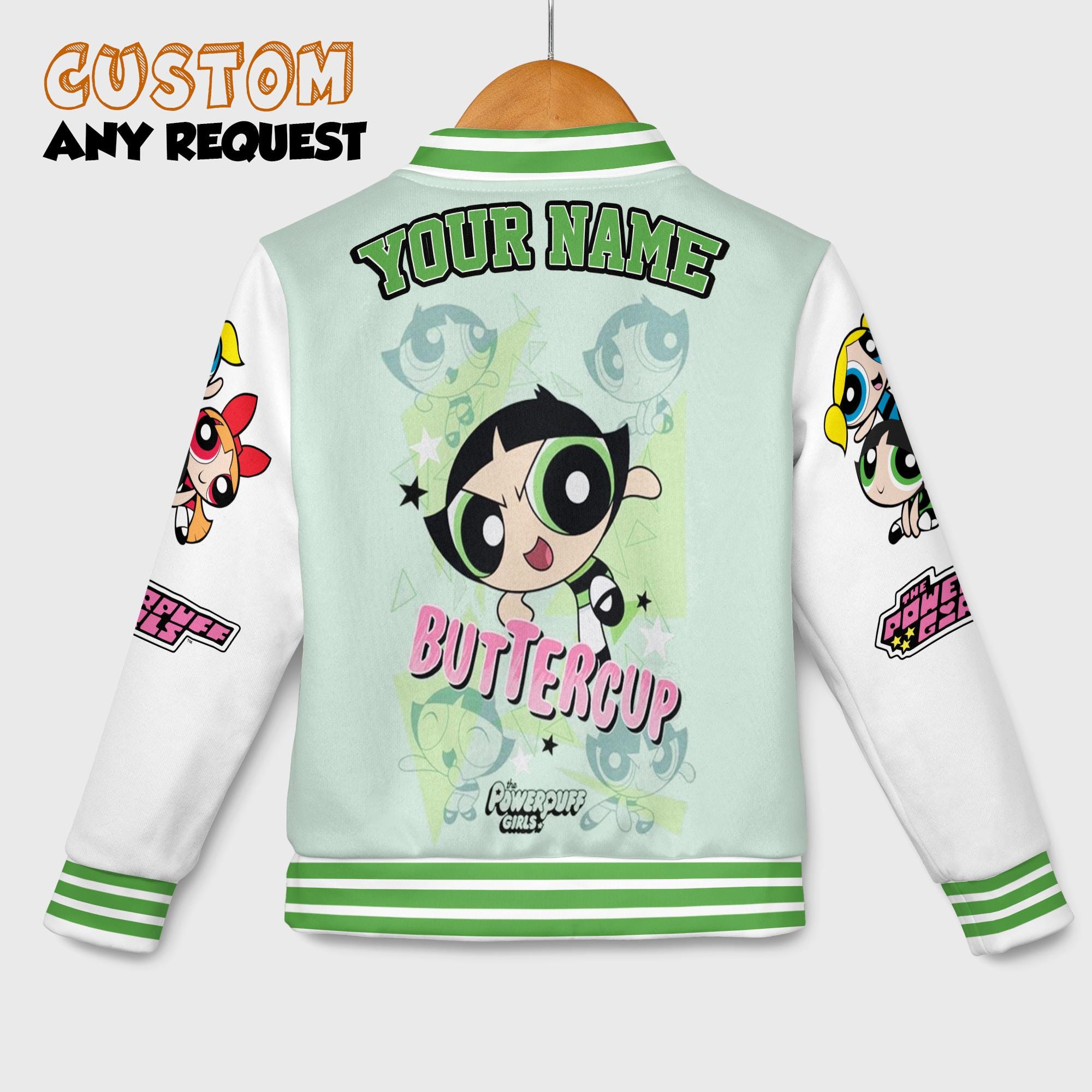Personalized Buttercup the Powerpuff Girls Varsity Jacket, Custom the ...