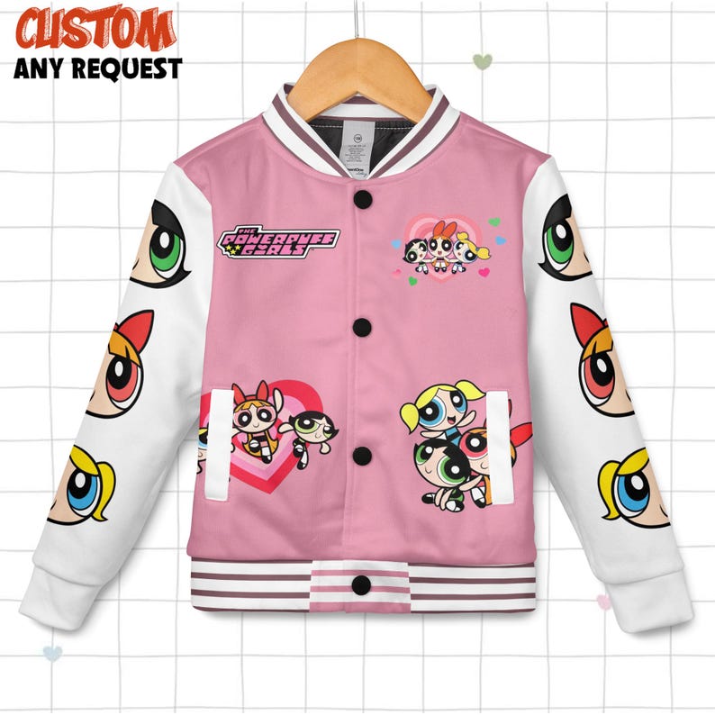 The Powerpuff Girls Not Just Girls Baseball Jacket, Aldult Unisex ...