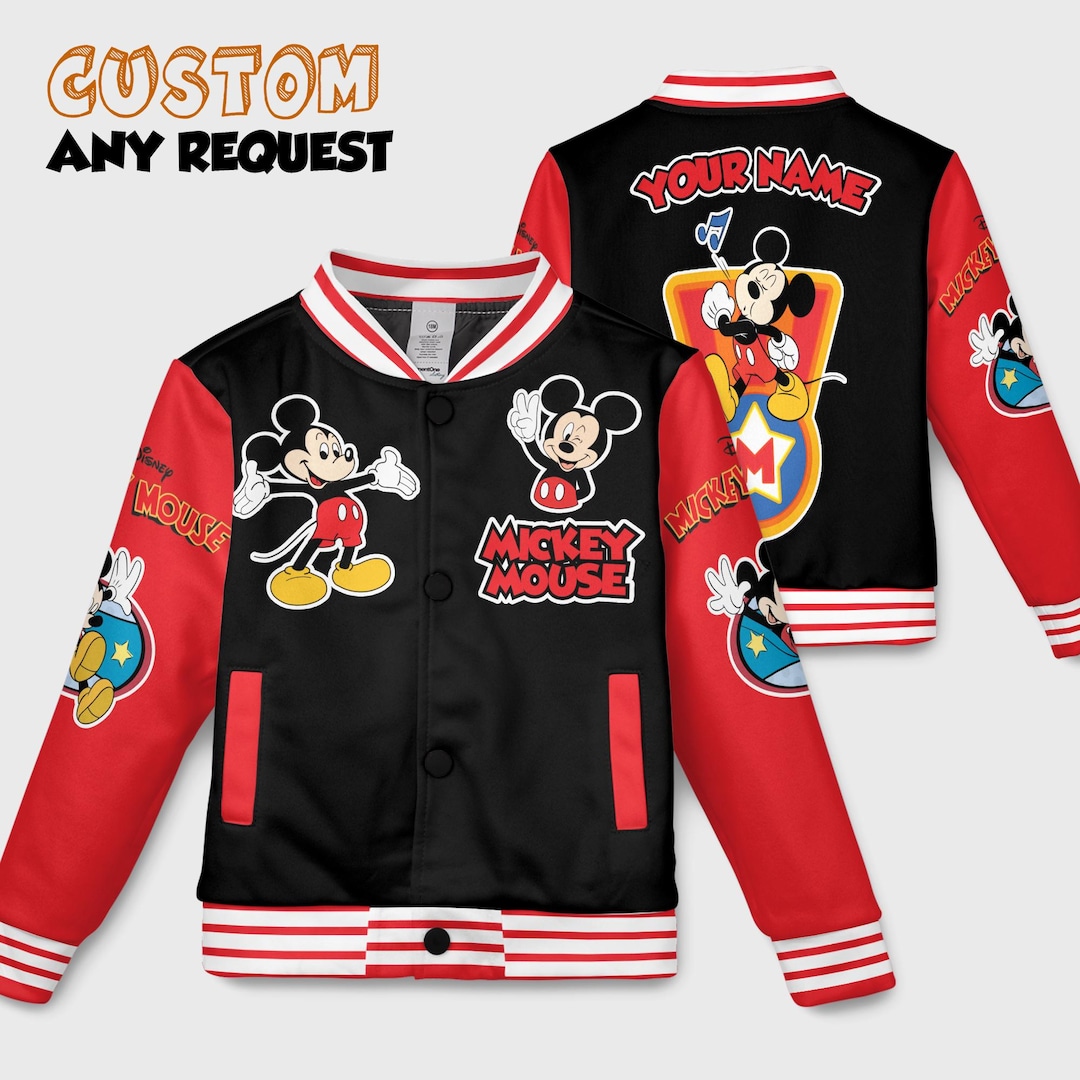 Custom Mickey Mouse Baseball Jacket – Disney Varsity Jacket for Adult ...