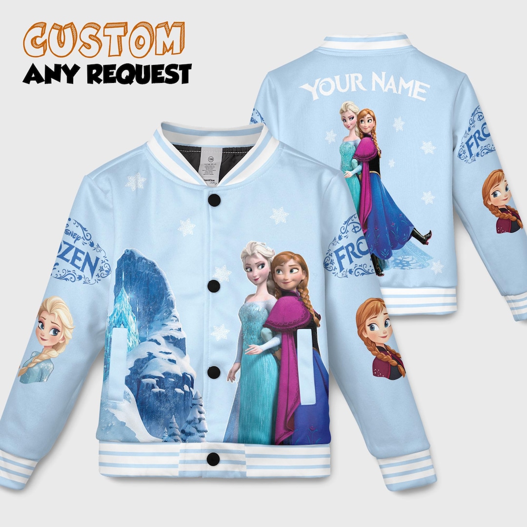 Disney Elsa and Anna Princess Coquette Bow Kid Varsity Jacket, WDW ...