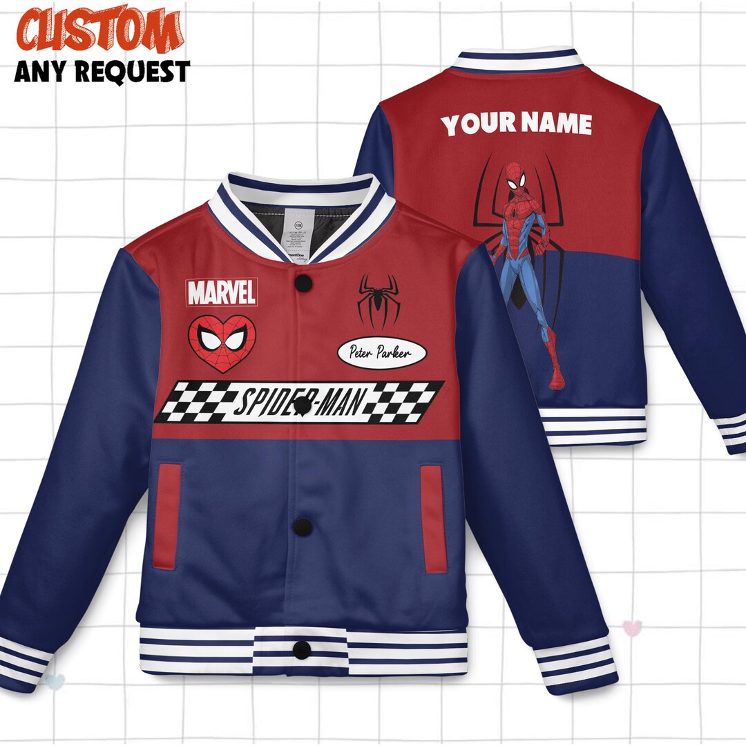 Spiderman Baseball Jacket, Spiderman Jacket, Superhero Baseball Jacket ...