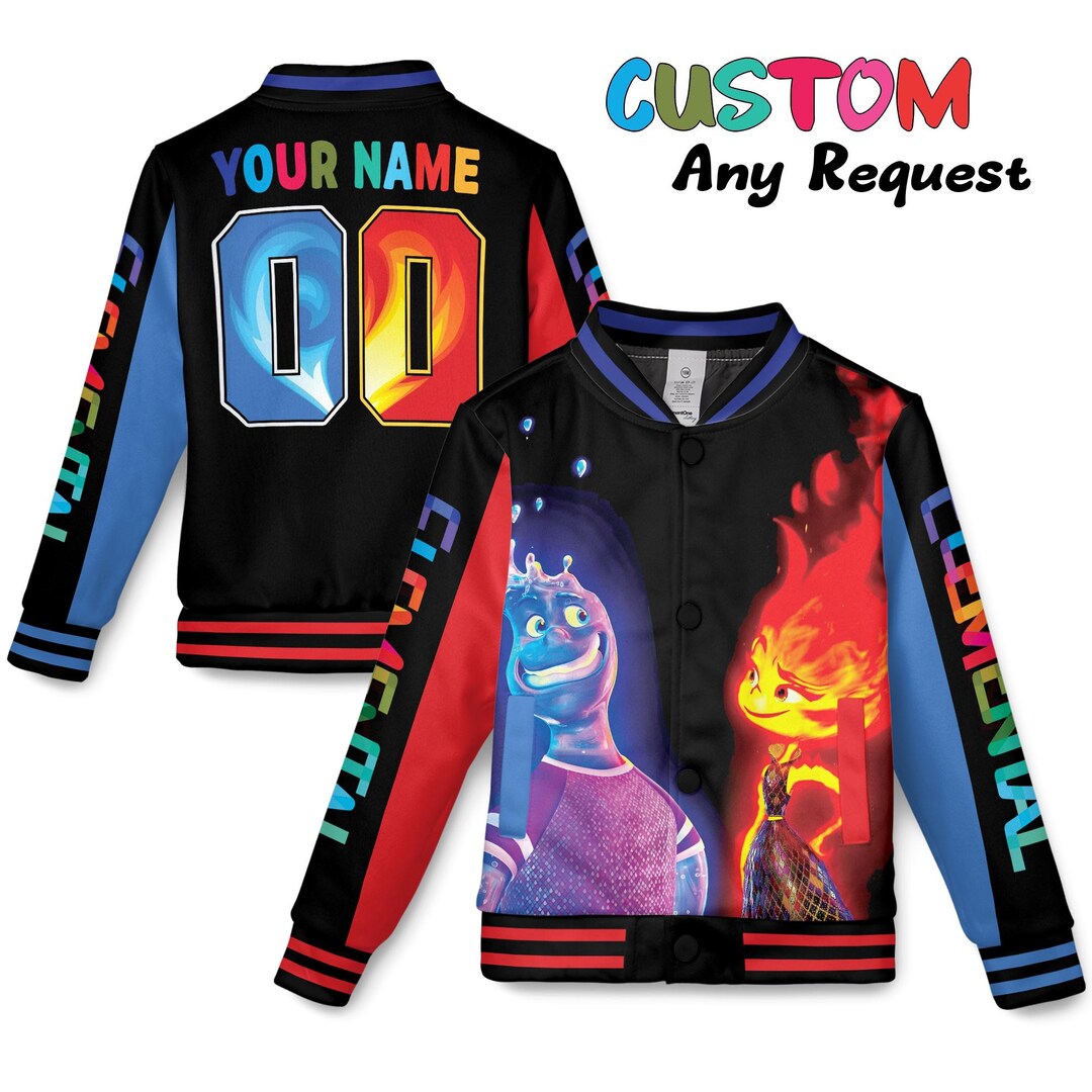 Custom Disney Pixar Elemental Varsity Jacket, Personalized Disney ...