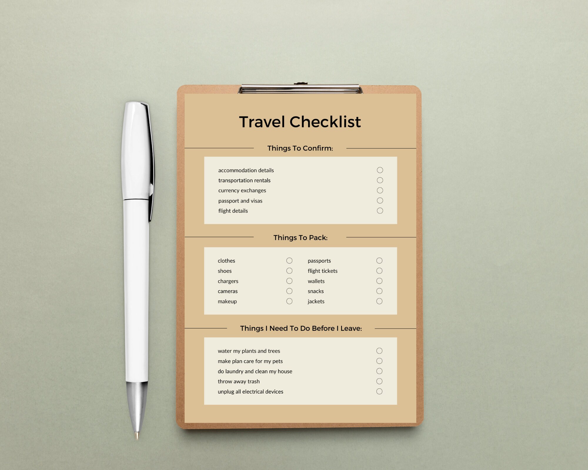 TRAVEL CHECKLIST/ Printable Plannner / Digital Product / - Etsy