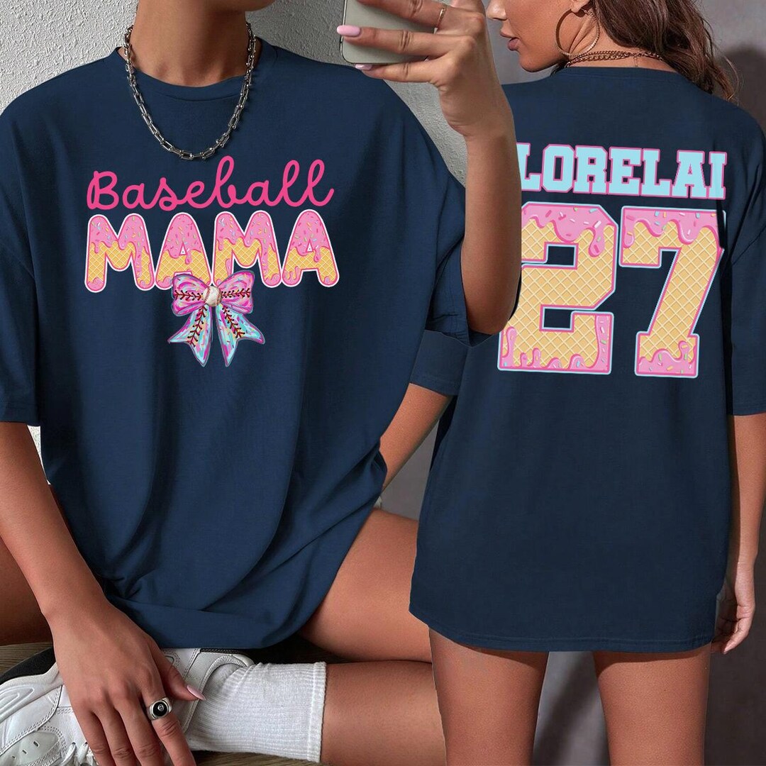 Custom Baseball Drip Mama Shirt, Personalize Baseball Jersey Number ...