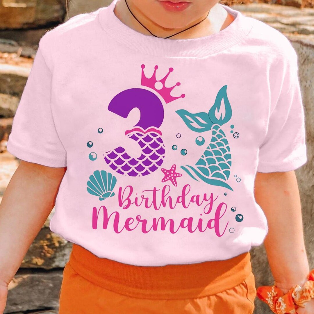 Custom Mermaid Birthday Shirt, Mermaid Birthday Girl, Girls Mermaid ...