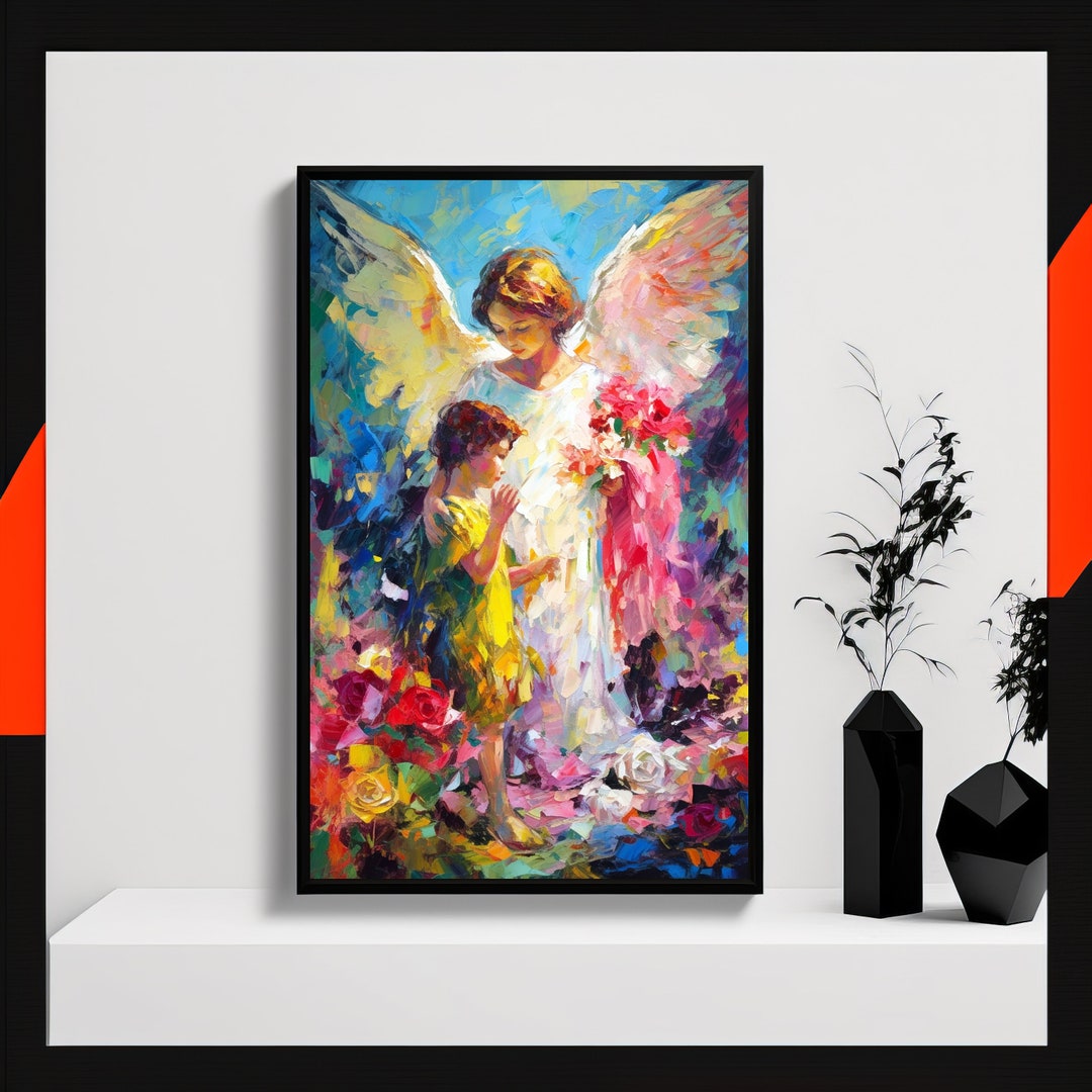 Guardian Angel Art Print V1, Beautiful Representation of Mystical and ...