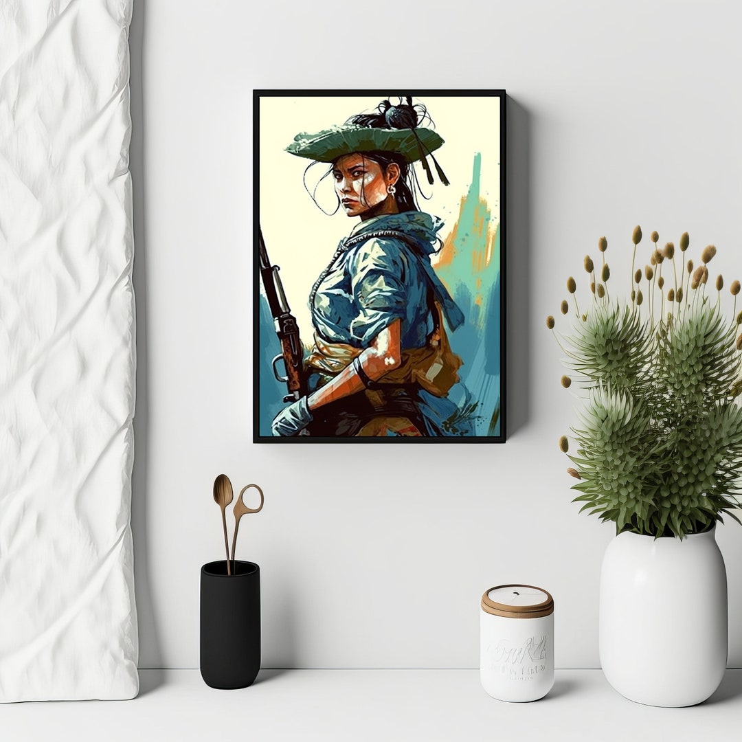 Soldadera Revolution Fighter Art Print, Stunning Portrait of A Fierce ...