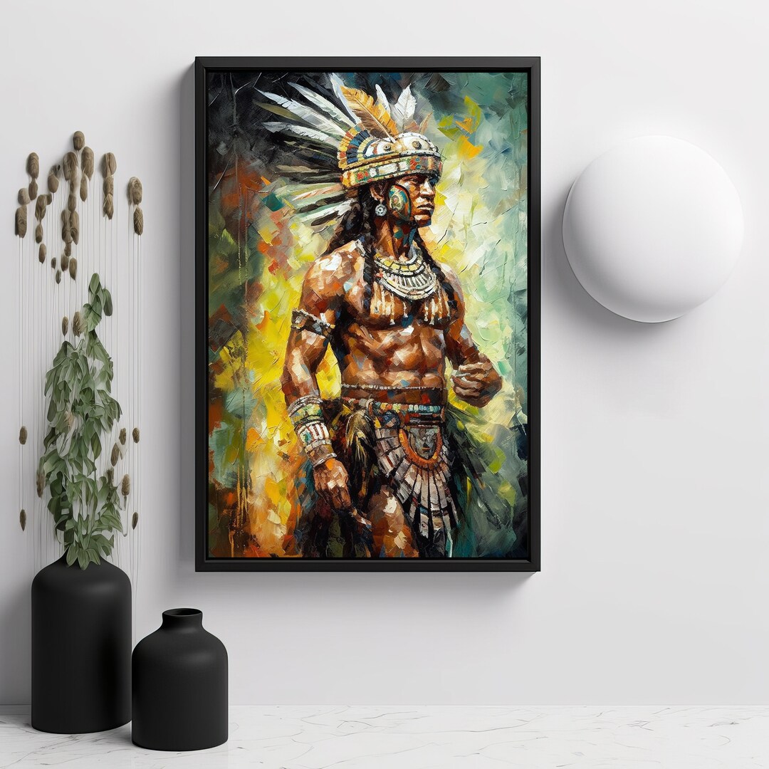 Aztec Warrior Art Print: Mexico Native Portrait on Luster Photo Paper ...