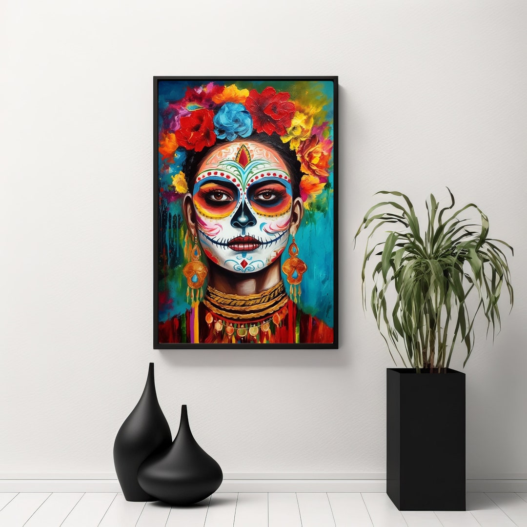 La Catrina Day of the Dead V2, Striking Art Print of Beautiful Girl ...