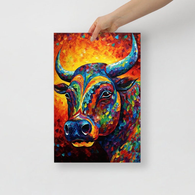 Bull Alebrije Art Print, Stunning Art Canvas of Magical Mexican ...