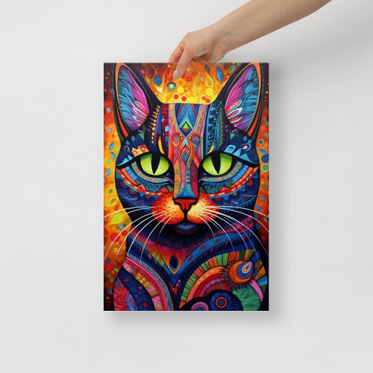 Cat Alebrije Art Print, Stunning & Vibrant Art on the Style of Mexican ...