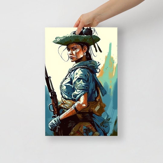 Soldadera Revolution Fighter Art Print, Stunning Portrait of A Fierce ...