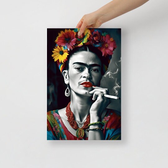 Frida Kahlo Smoking Portrait, Beautiful Art Print on Photo Paper Pro ...
