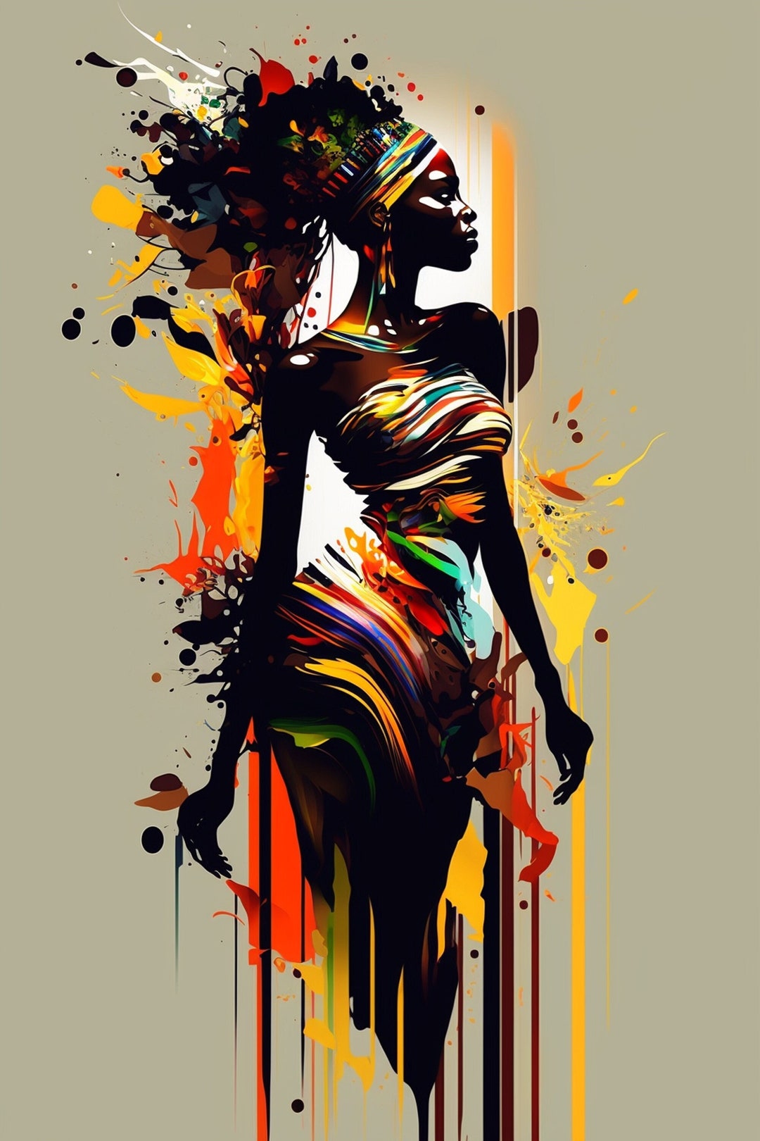Abstract African Woman Portrait - Etsy