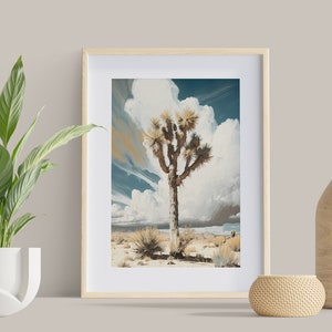 Joshua Tree Yucca in the Desert With Dramatic Clouds Digital Poster ...