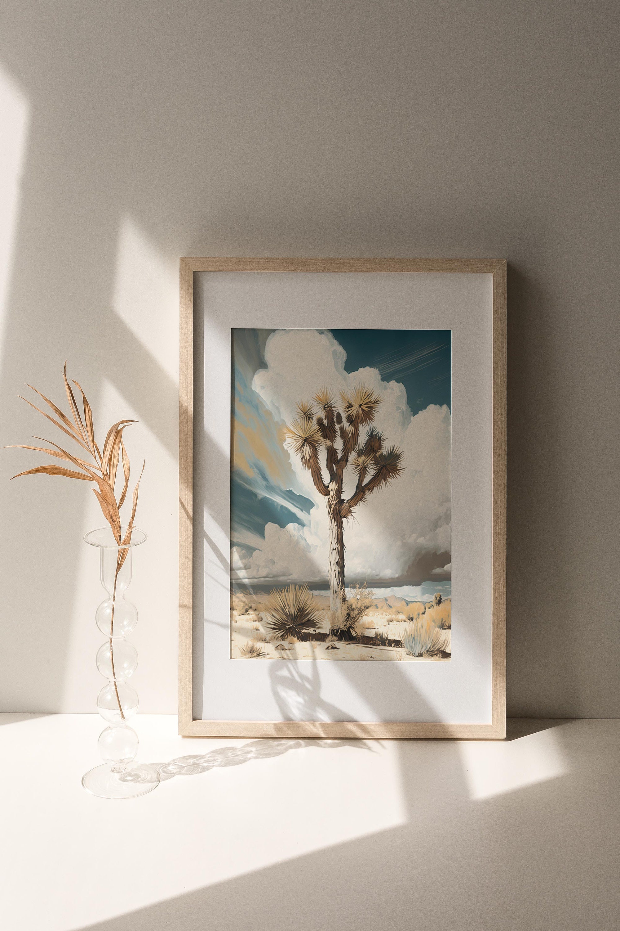Joshua Tree Yucca in the Desert With Dramatic Clouds Digital Poster ...