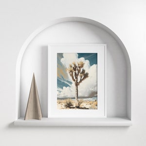 Joshua Tree Yucca in the Desert With Dramatic Clouds Digital Poster ...