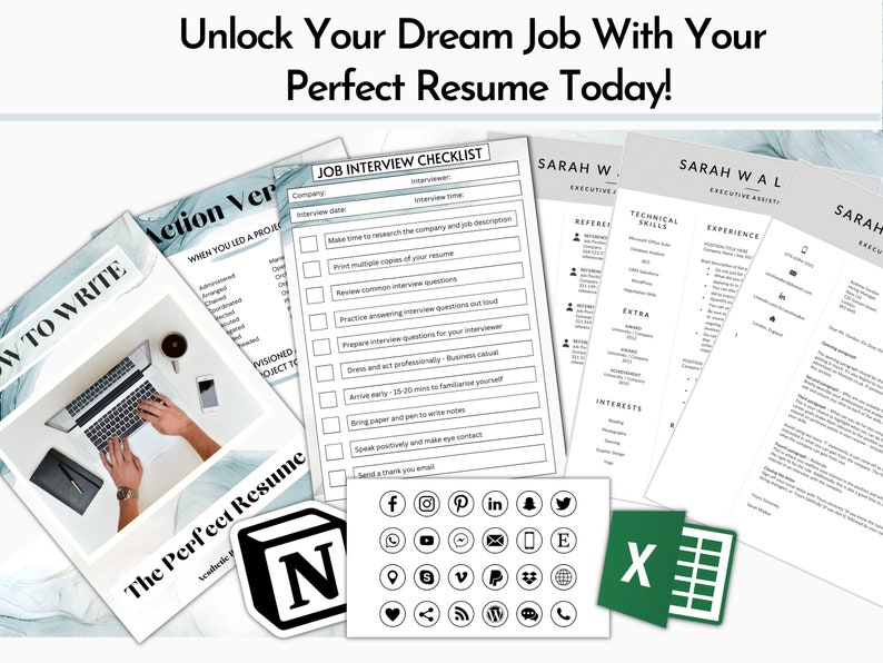 Minimalist Resume, CV Template, Resume Template for Word, Modern Clean ...