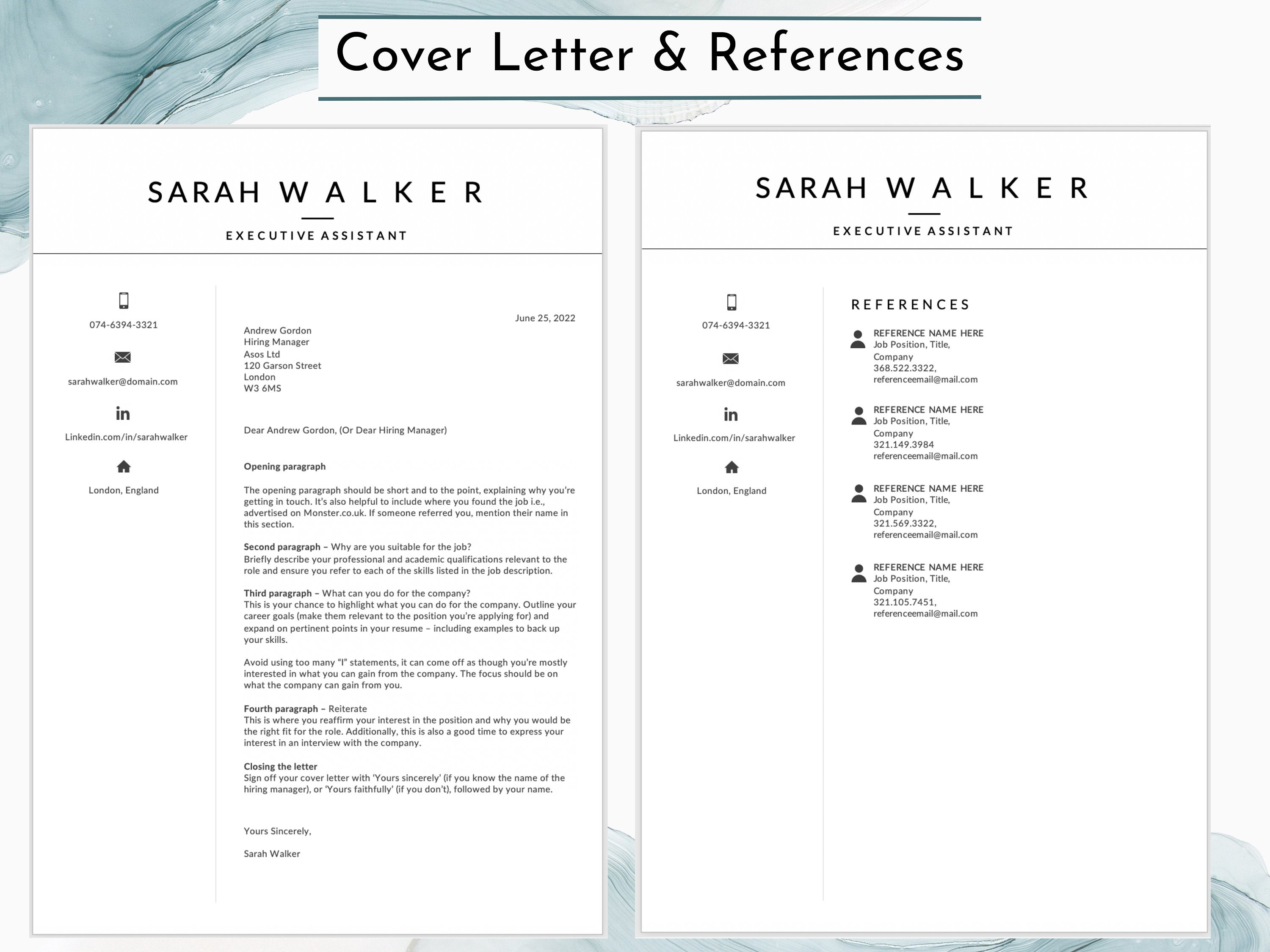 Functional Resume Template, CV Template, Resume Template for Word ...